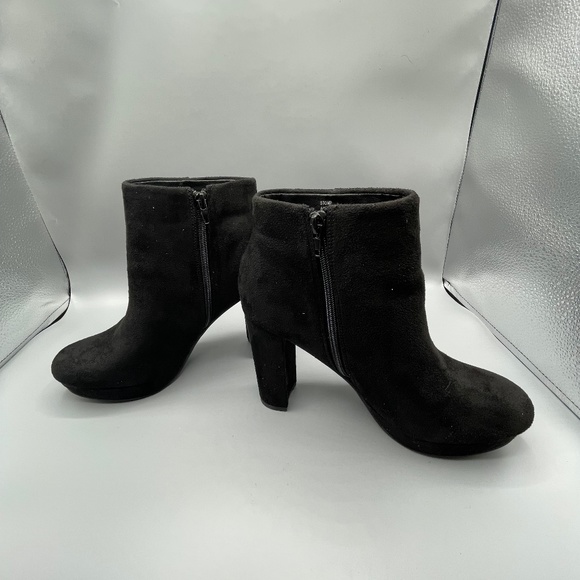 Shoes | Dream Pairs Womens Black Suede Stomp High Heel Ankle Boots Size ...
